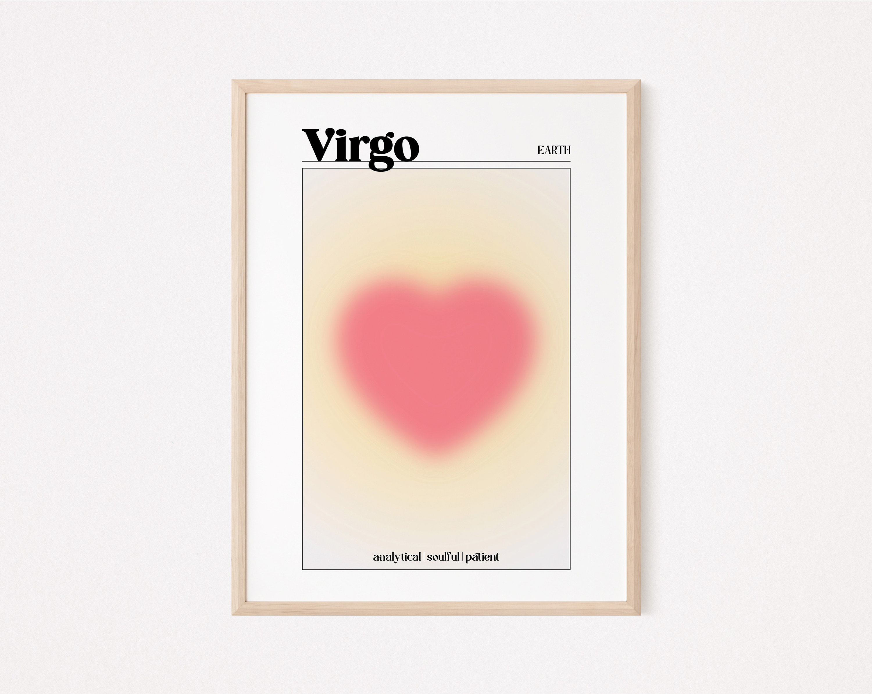Virgo Aura Pink Zodiac Poster Horoscope Art Gradient Art - Etsy