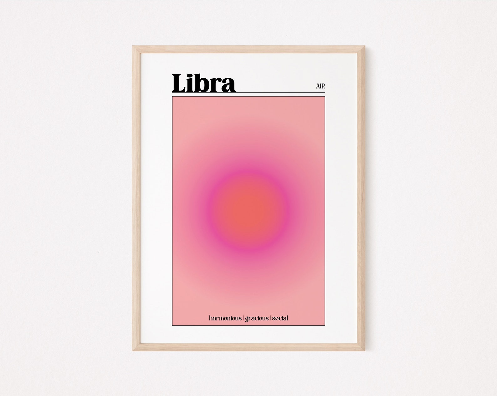 LIBRA, Spiritual Wall Art, Gradient Print, Star Sign Art, Aura Poster ...