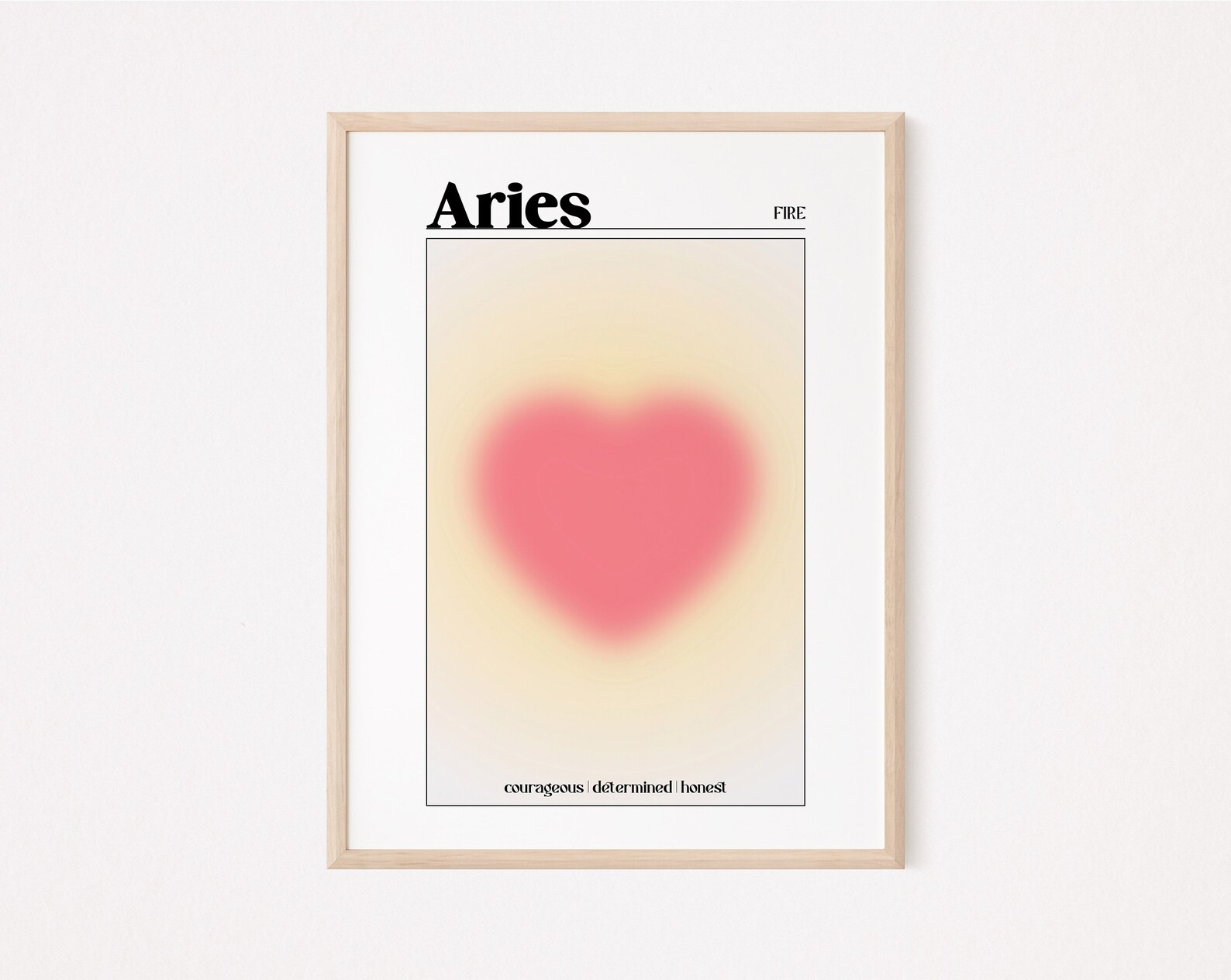 Aries Aura Pink Zodiac Poster Horoscope Art Gradient Art - Etsy