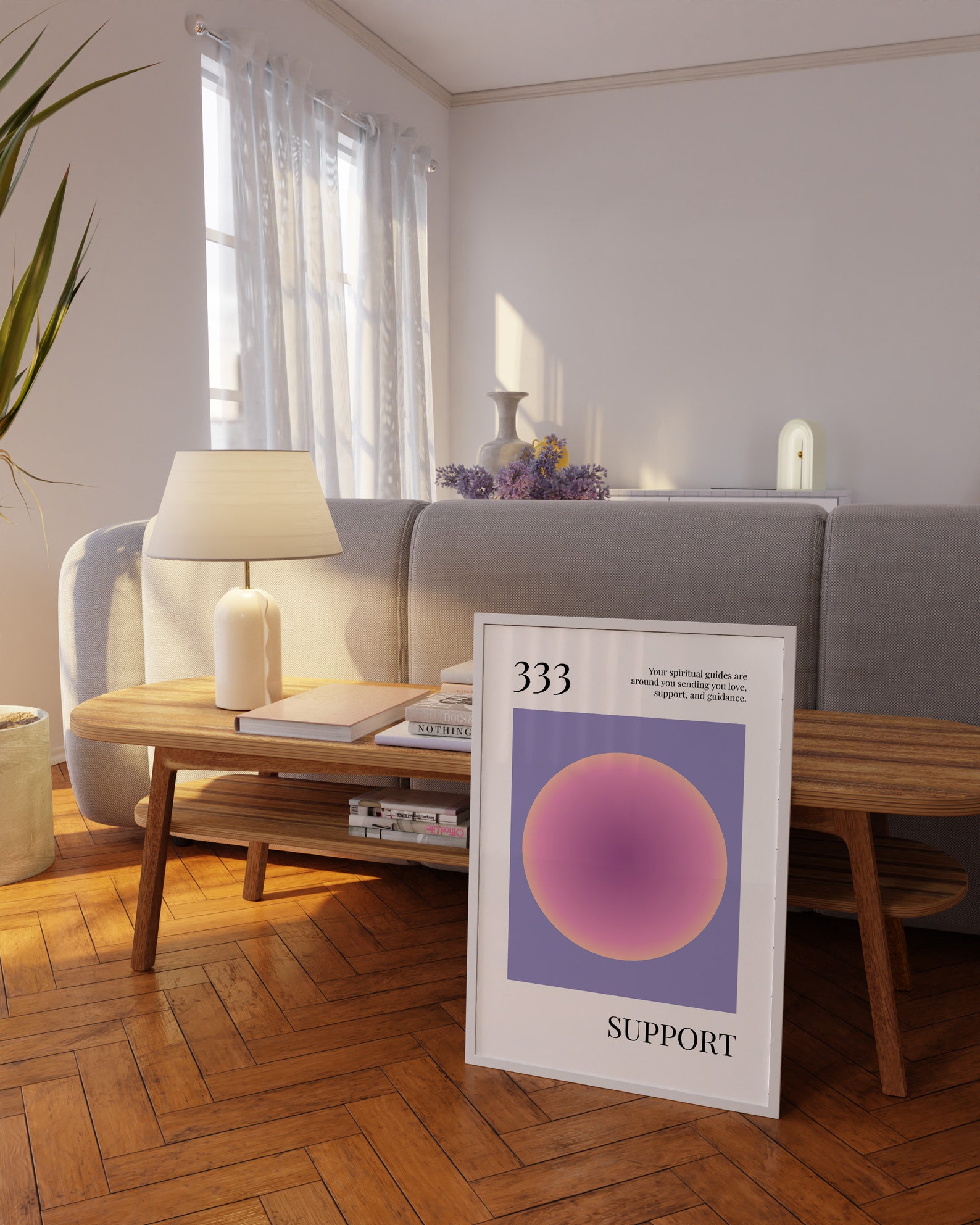 333 Angel Number Poster, Spiritual Poster, Gradient Print, Positive ...