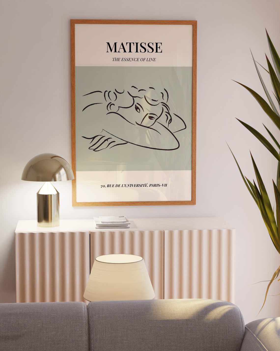 Sage Green Matisse Inspired Line Art Print, Minimalist Exhibition ...