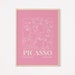 Bright Pink Picasso Line Art Print, Minimalist Exhibition Poster ...