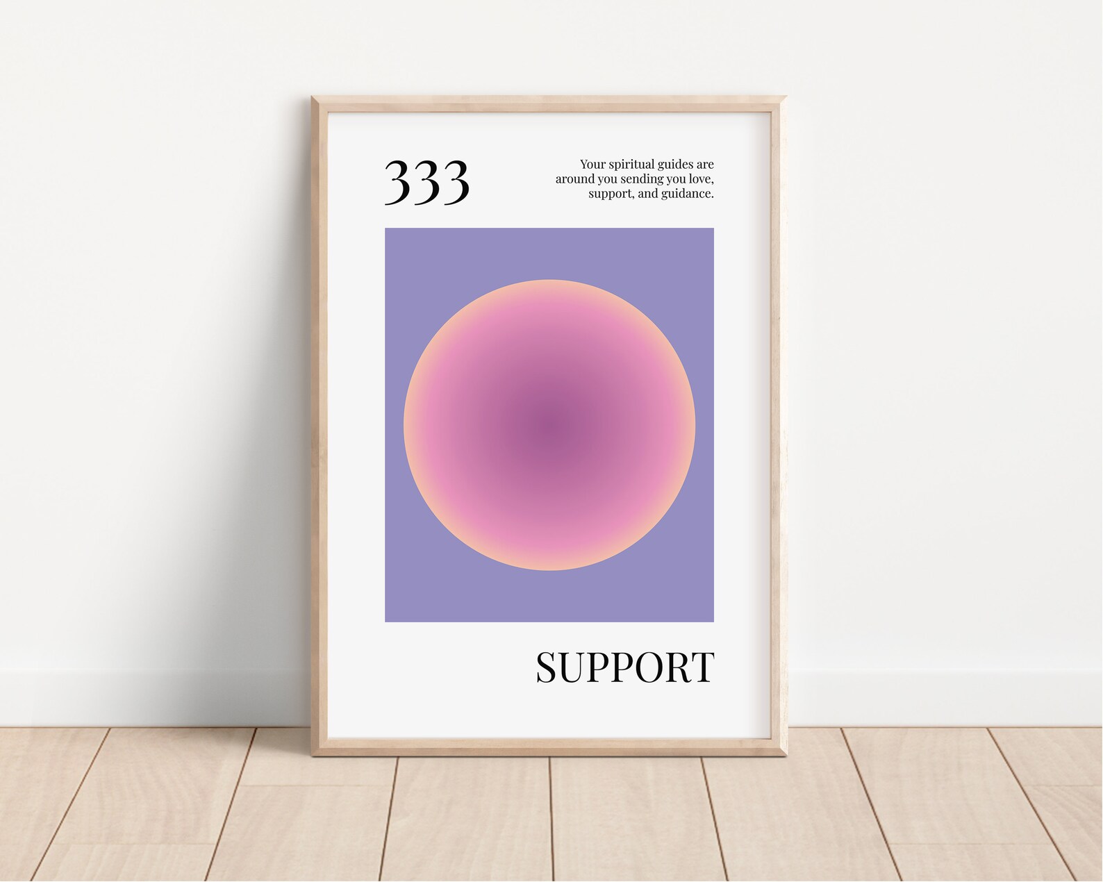 333 Angel Number Poster, Spiritual Poster, Gradient Print, Positive ...