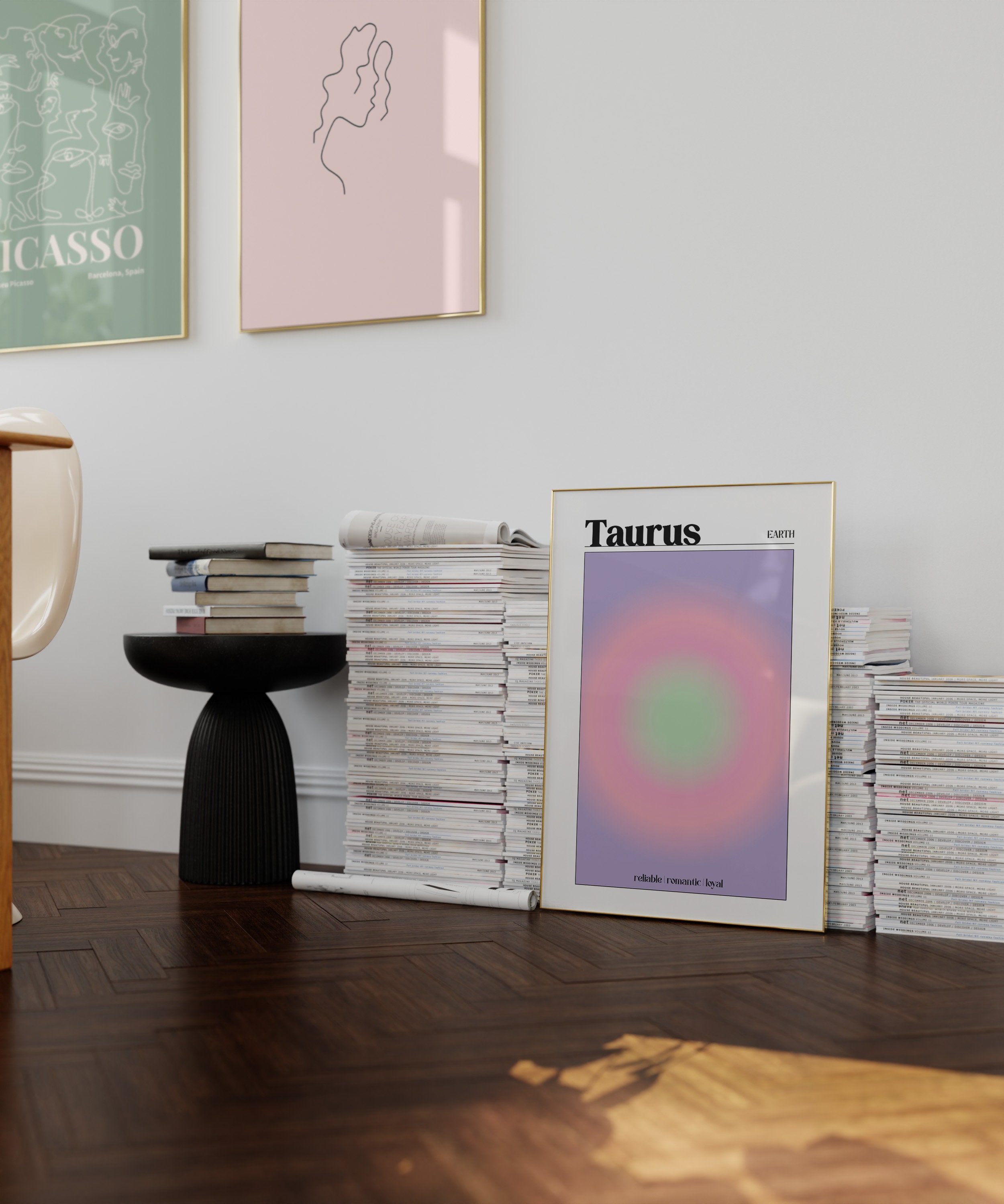 TAURUS Spiritual Wall Art Gradient Print Star Sign Art - Etsy