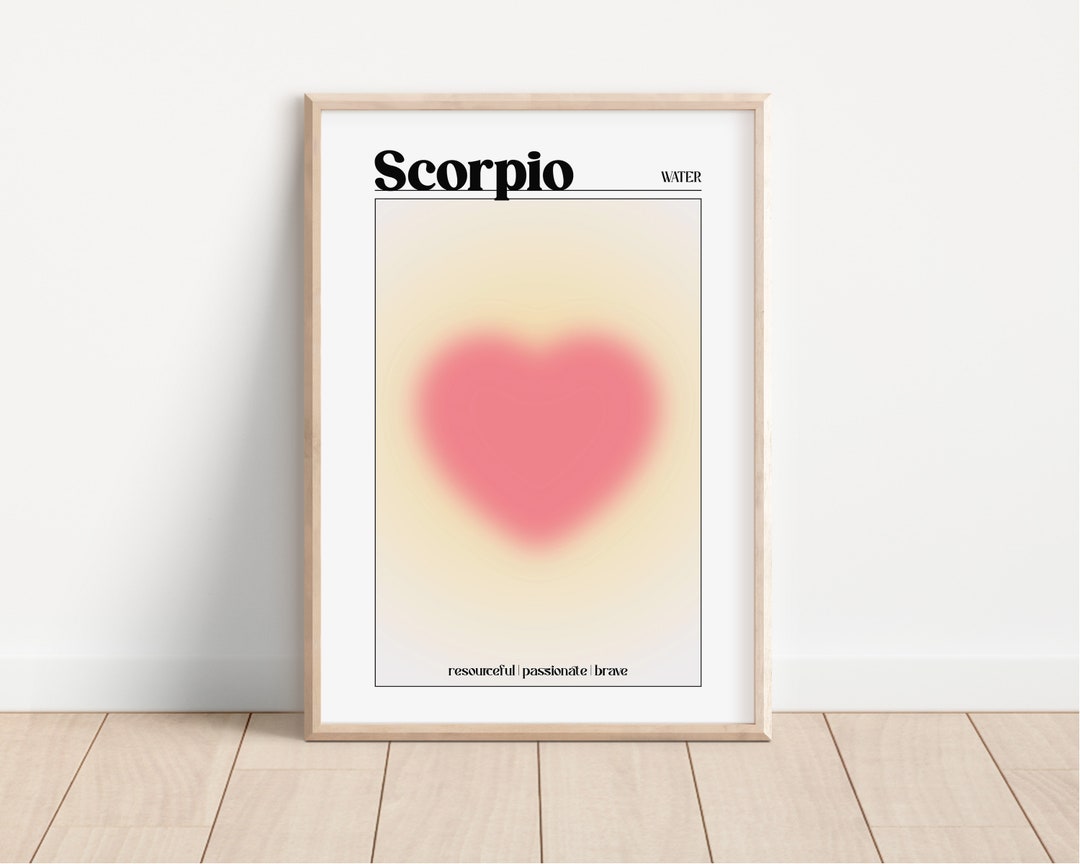 Scorpio Aura Pink Zodiac Poster, Horoscope Art, Gradient Art, Astrology ...
