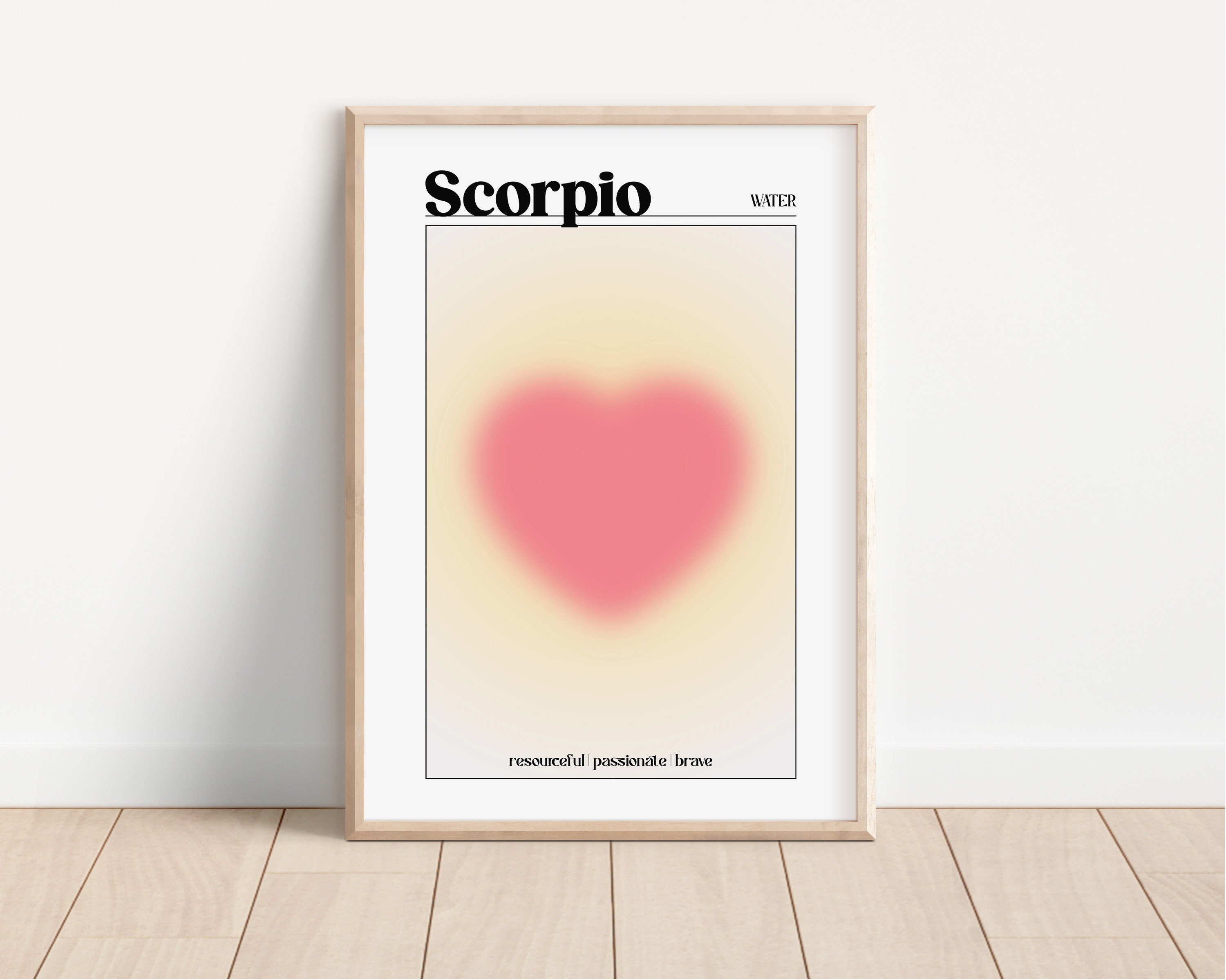 Scorpio Aura Pink Zodiac Poster, Horoscope Art, Gradient Art, Astrology ...