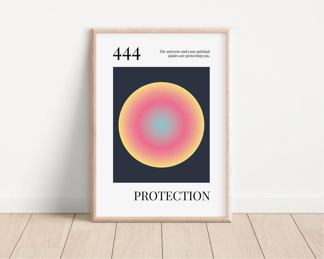 444 Angel Number Poster, Spiritual Poster, Gradient Print, Positive ...