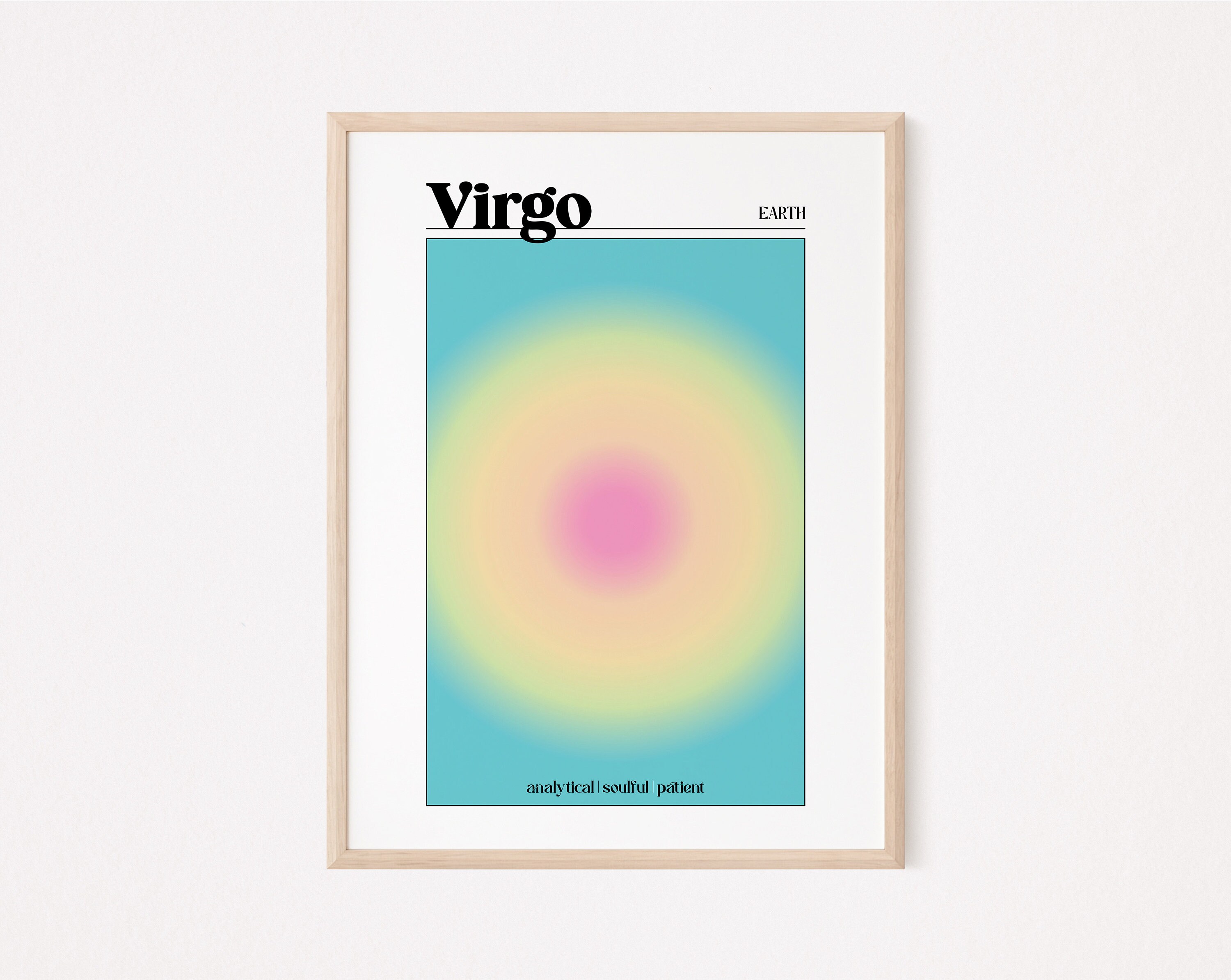 VIRGO, Spiritual Wall Art, Gradient Print, Star Sign Art, Aura Poster ...