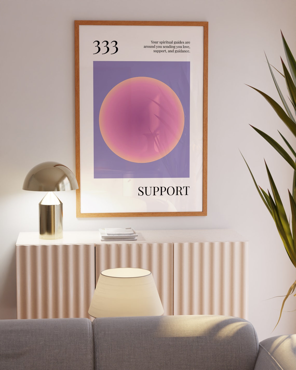 333 Angel Number Poster, Spiritual Poster, Gradient Print, Positive ...