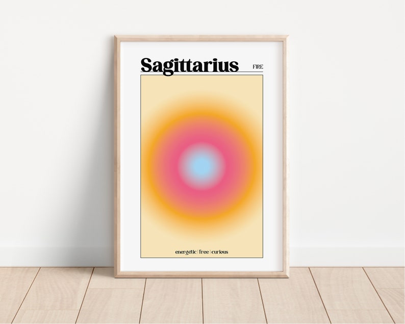 SAGITTARIUS Spiritual Wall Art Gradient Print Star Sign - Etsy Australia