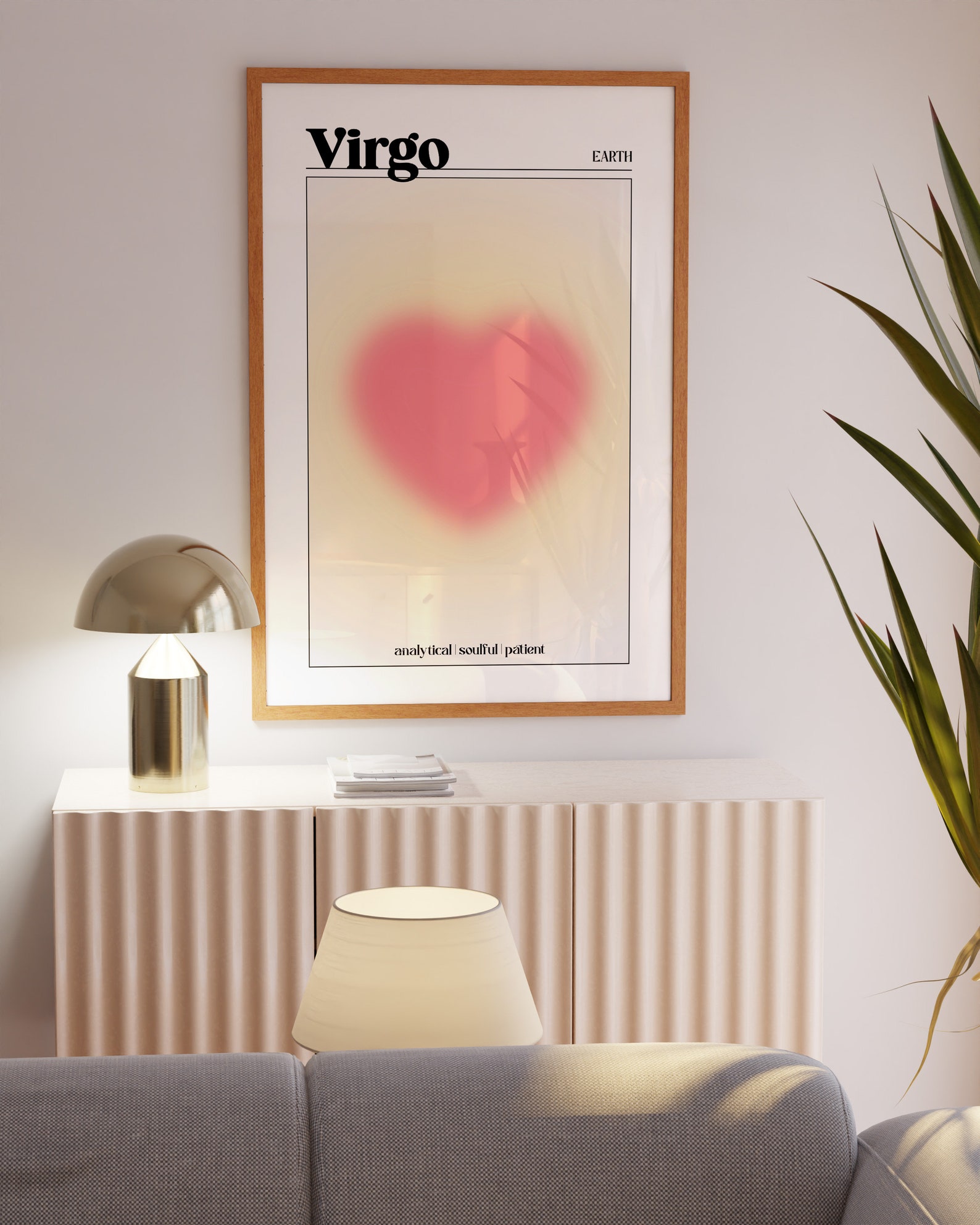 Virgo Aura Pink Zodiac Poster, Horoscope Art, Gradient Art, Astrology ...