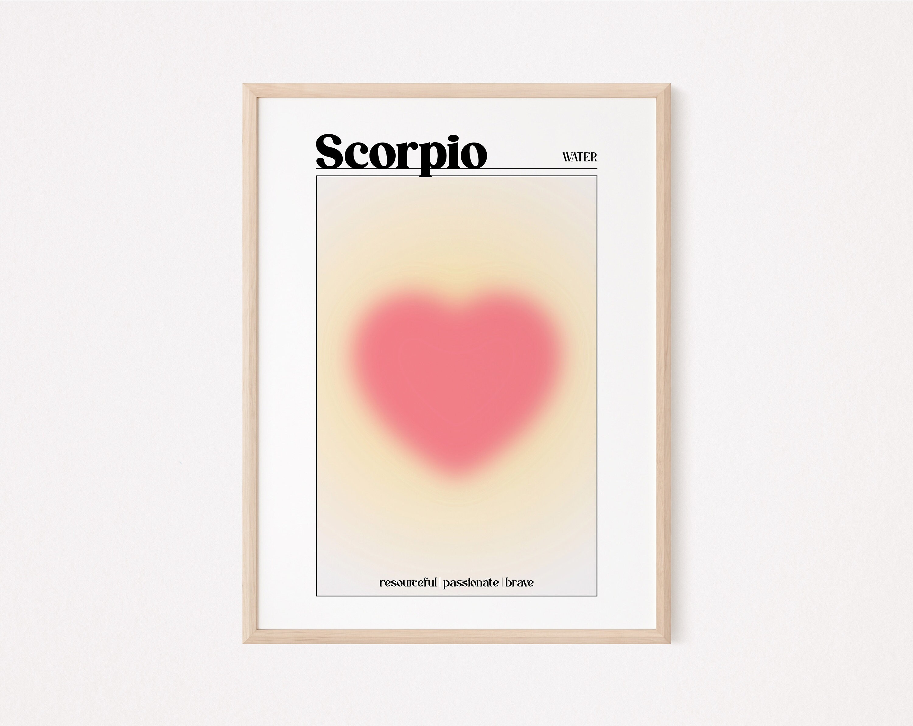Scorpio Aura Pink Zodiac Poster, Horoscope Art, Gradient Art, Astrology ...