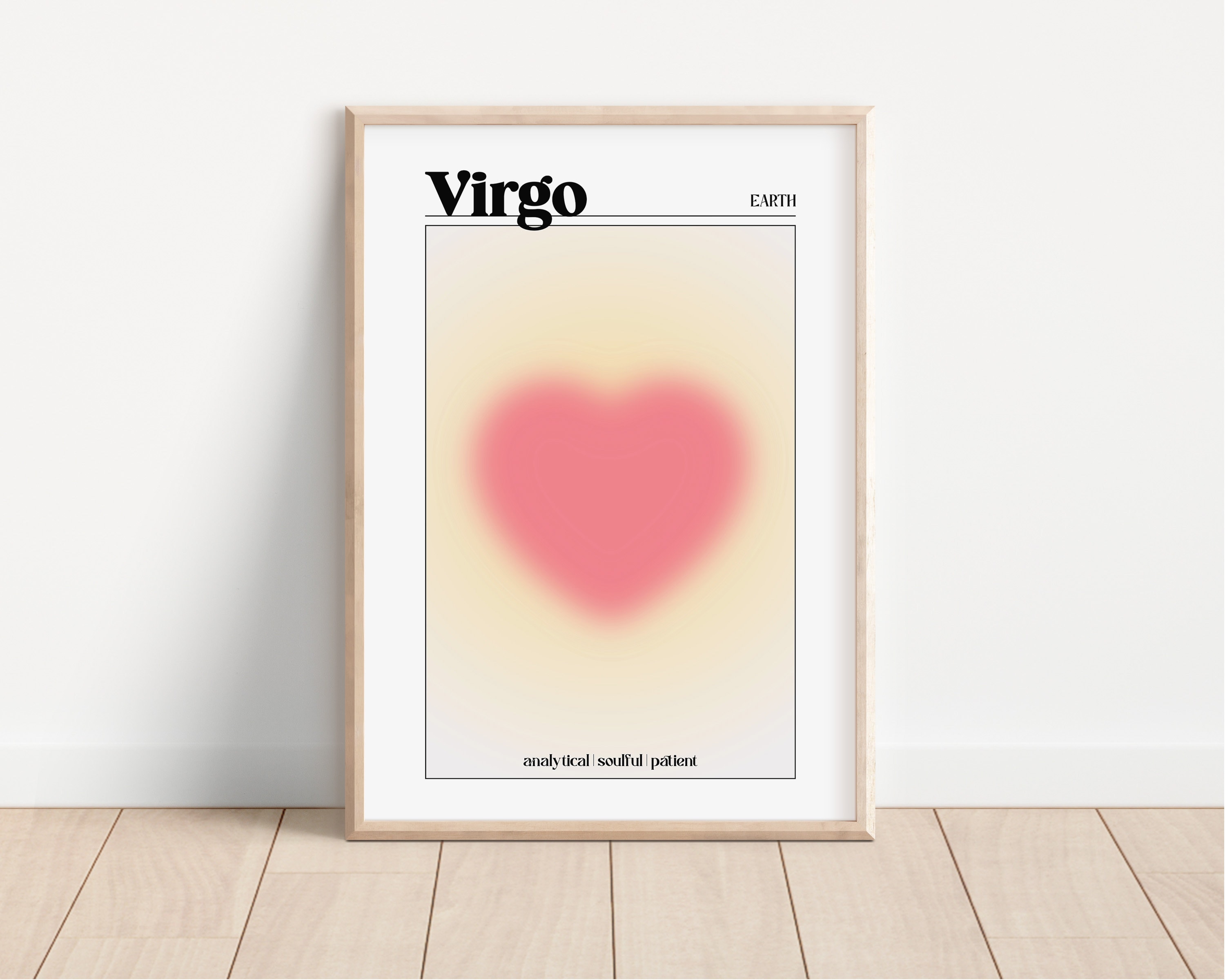 Virgo Aura Pink Zodiac Poster Horoscope Art Gradient Art - Etsy