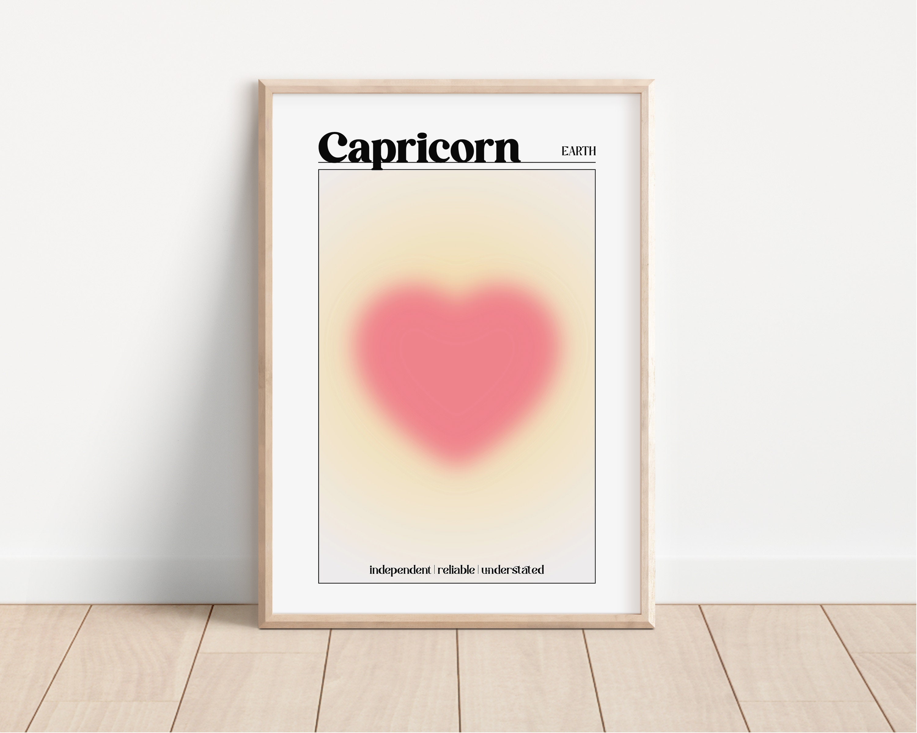 Capricorn Aura Pink Zodiac Poster Horoscope Art Gradient - Etsy UK