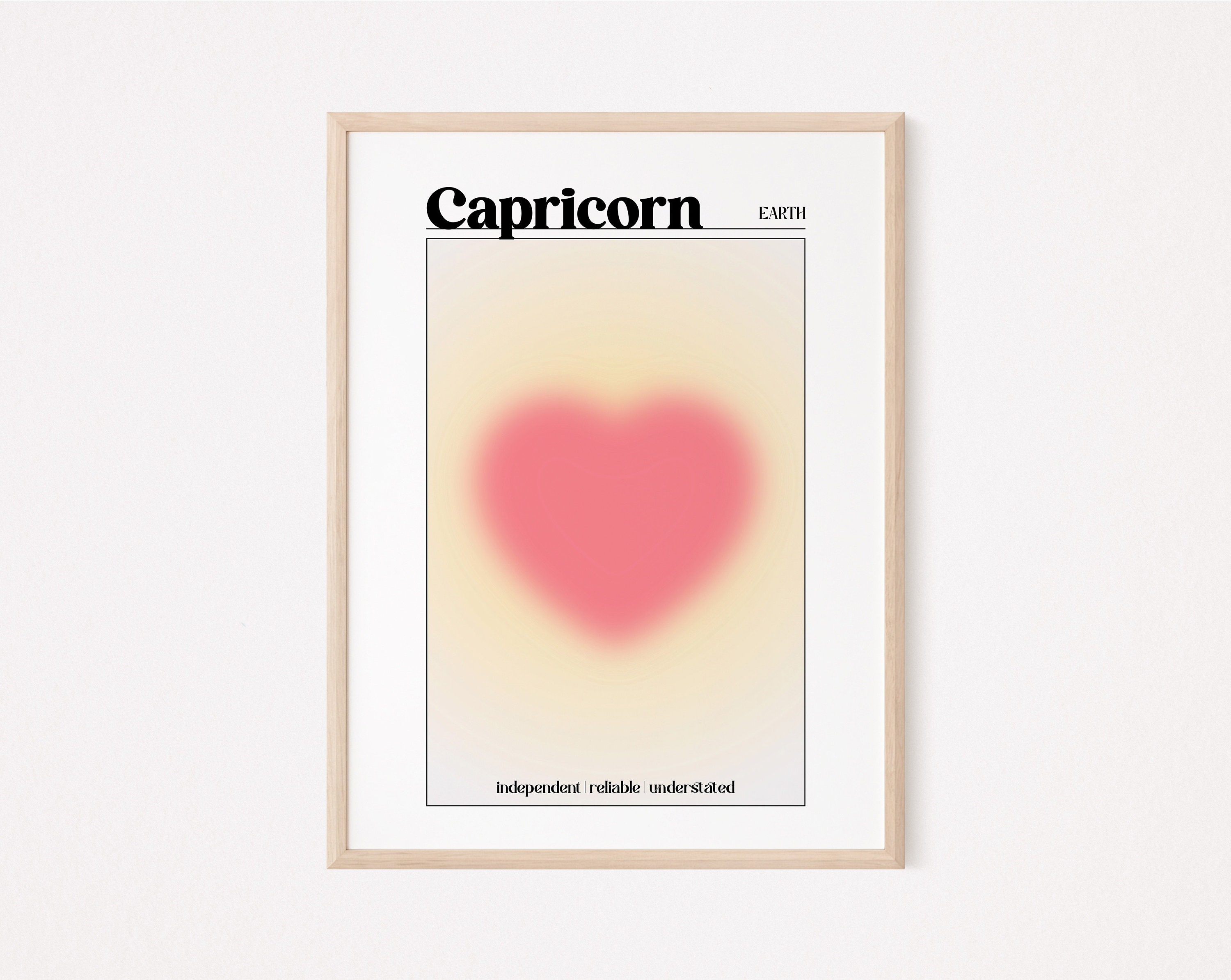 Capricorn Aura Pink Zodiac Poster Horoscope Art Gradient - Etsy UK