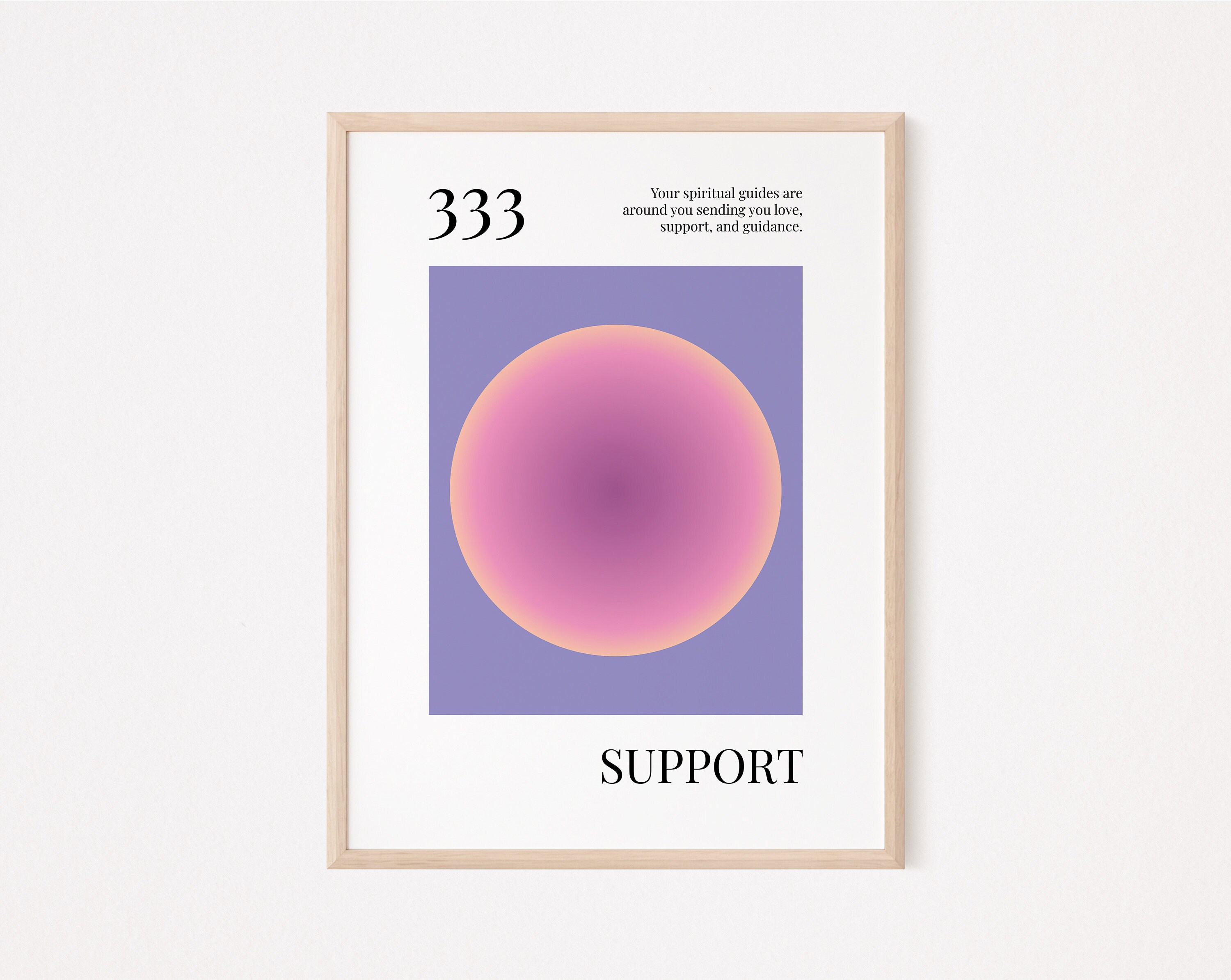 333 Angel Number Poster, Spiritual Poster, Gradient Print, Positive ...