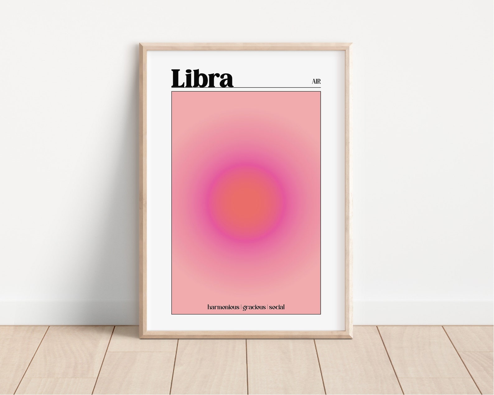 LIBRA, Spiritual Wall Art, Gradient Print, Star Sign Art, Aura Poster ...