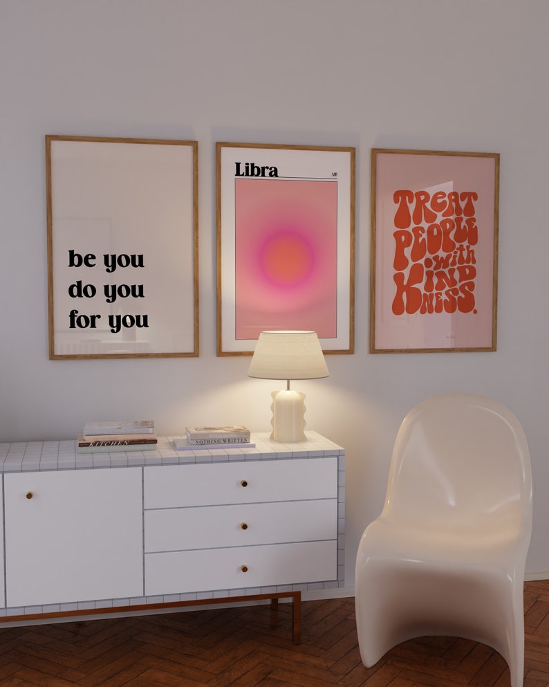 LIBRA, Spiritual Wall Art, Gradient Print, Star Sign Art, Aura Poster ...