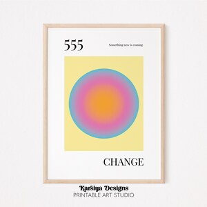 555 Angel Number Poster, Spiritual Poster, Gradient Print, Positive ...