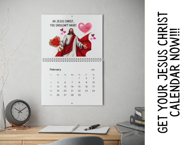 FUNNY WALL CALENDAR Monthly Calendar 2025 Jesus Christ Parody Christmas ...