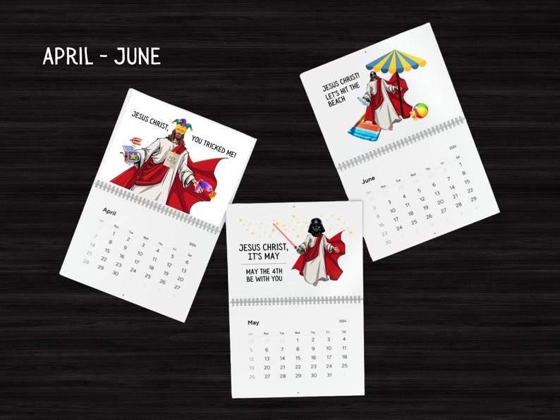 FUNNY WALL CALENDAR Monthly Calendar 2025 Jesus Christ Parody Christmas ...