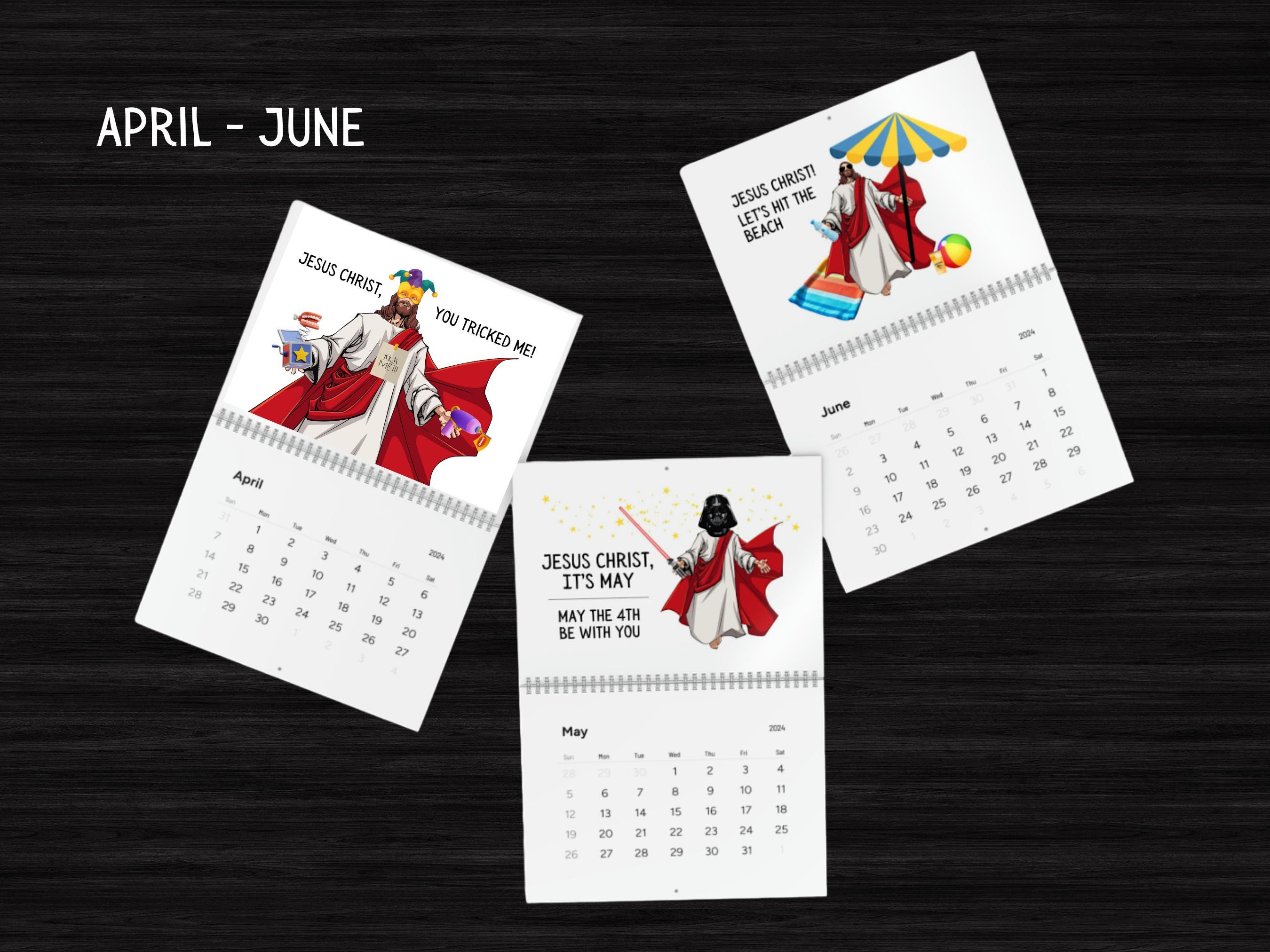 FUNNY WALL CALENDAR Monthly Calendar 2025 Jesus Christ Parody Christmas ...