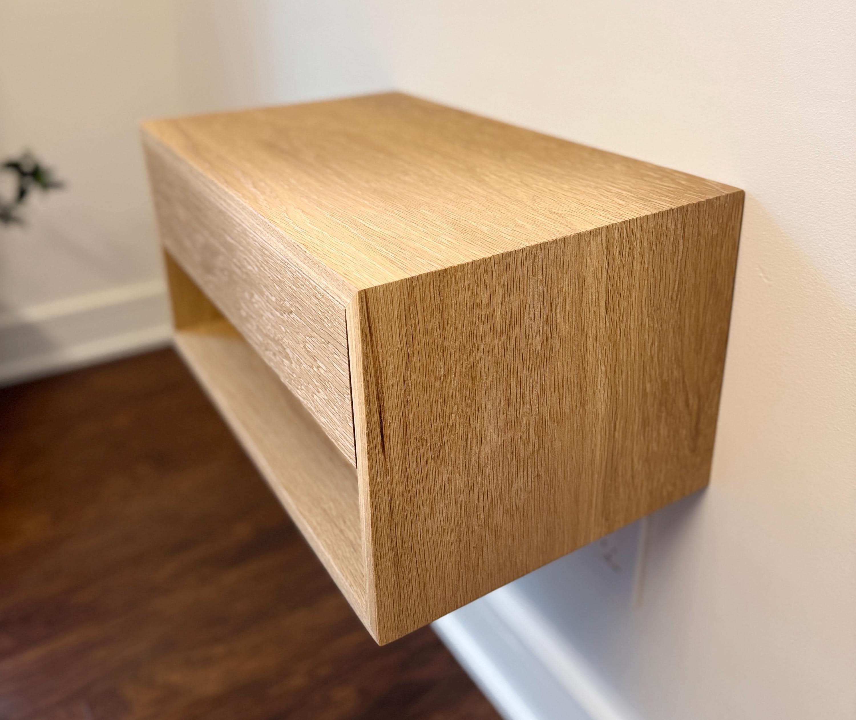 Floating Nightstand With Drawer – Walnut, White Oak or Black - Etsy