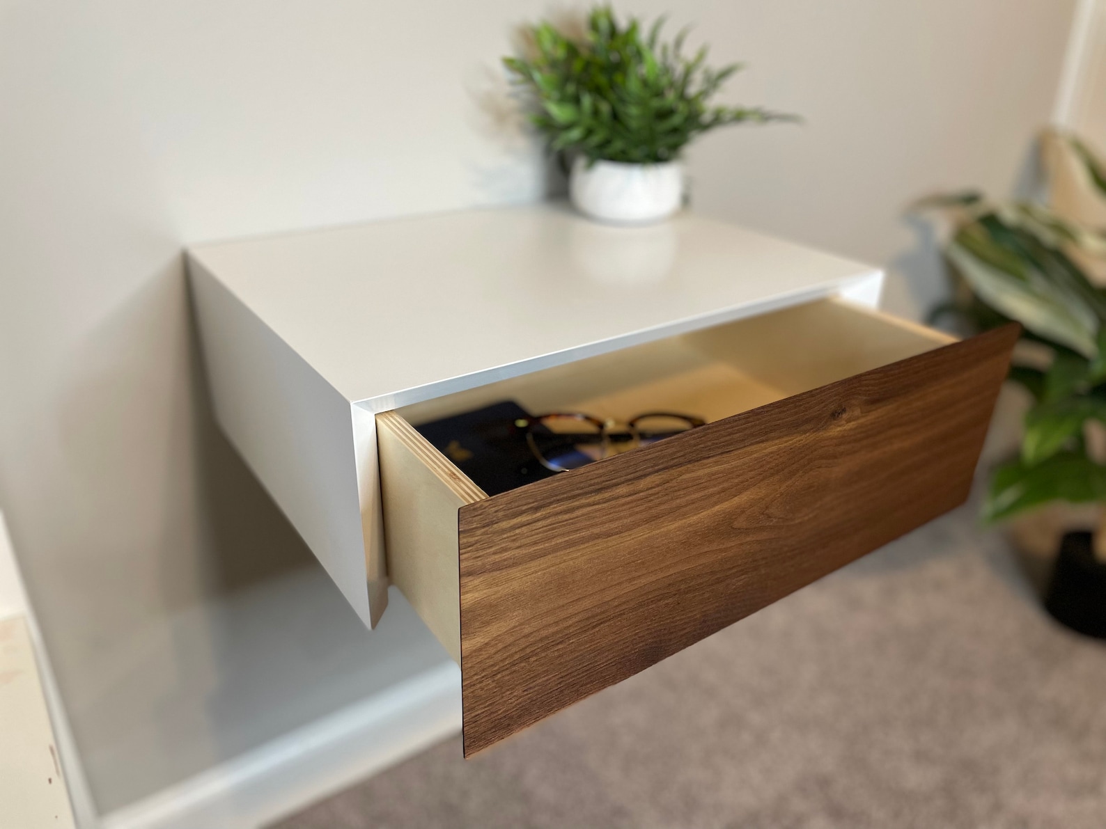 Floating Nightstand With Drawer - Etsy