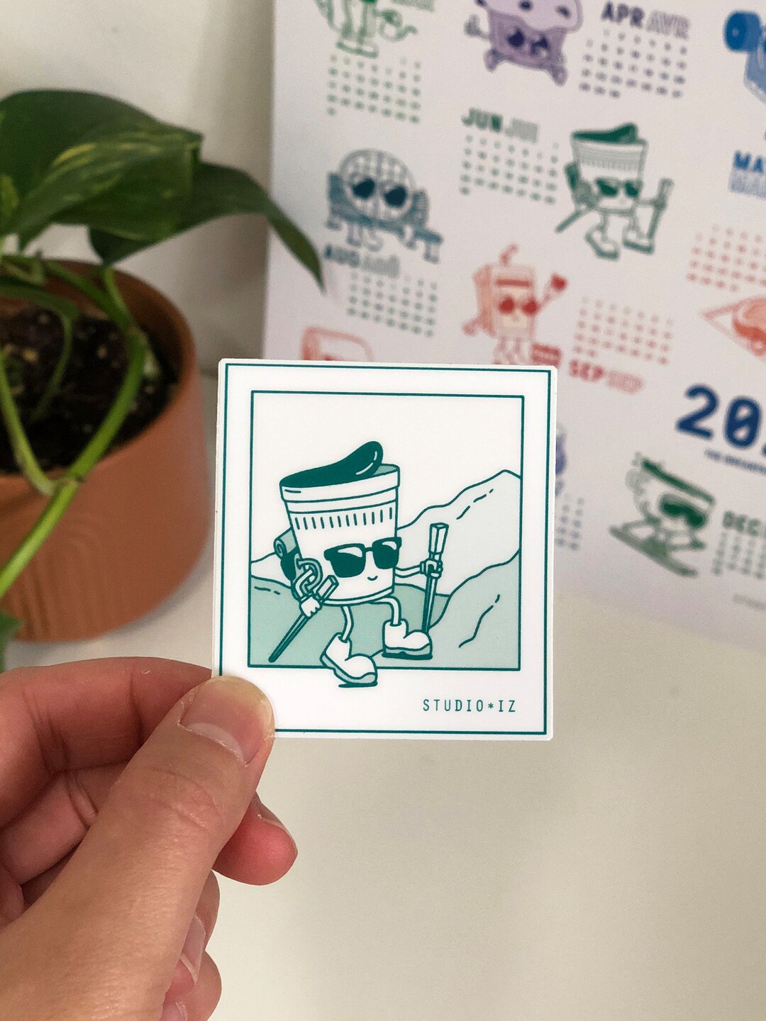 Retro Character Cup Noodle Vinyl Sticker | Hiking | Instant Ramen ...