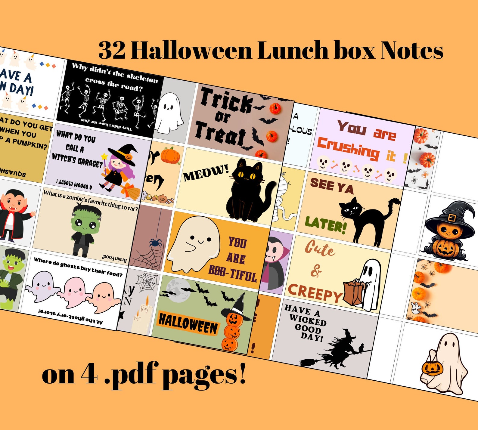 Printable Lunchbox Notes | Halloween | Lunch Box Notes | Lunch Notes ...