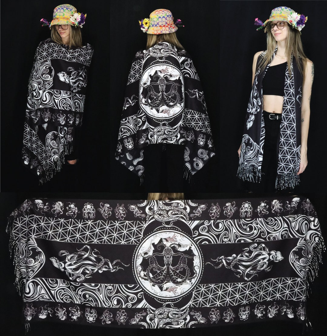 Octopus Shawls | Octopus Scarf | Trippy | Festival Shawl / Scarf ...