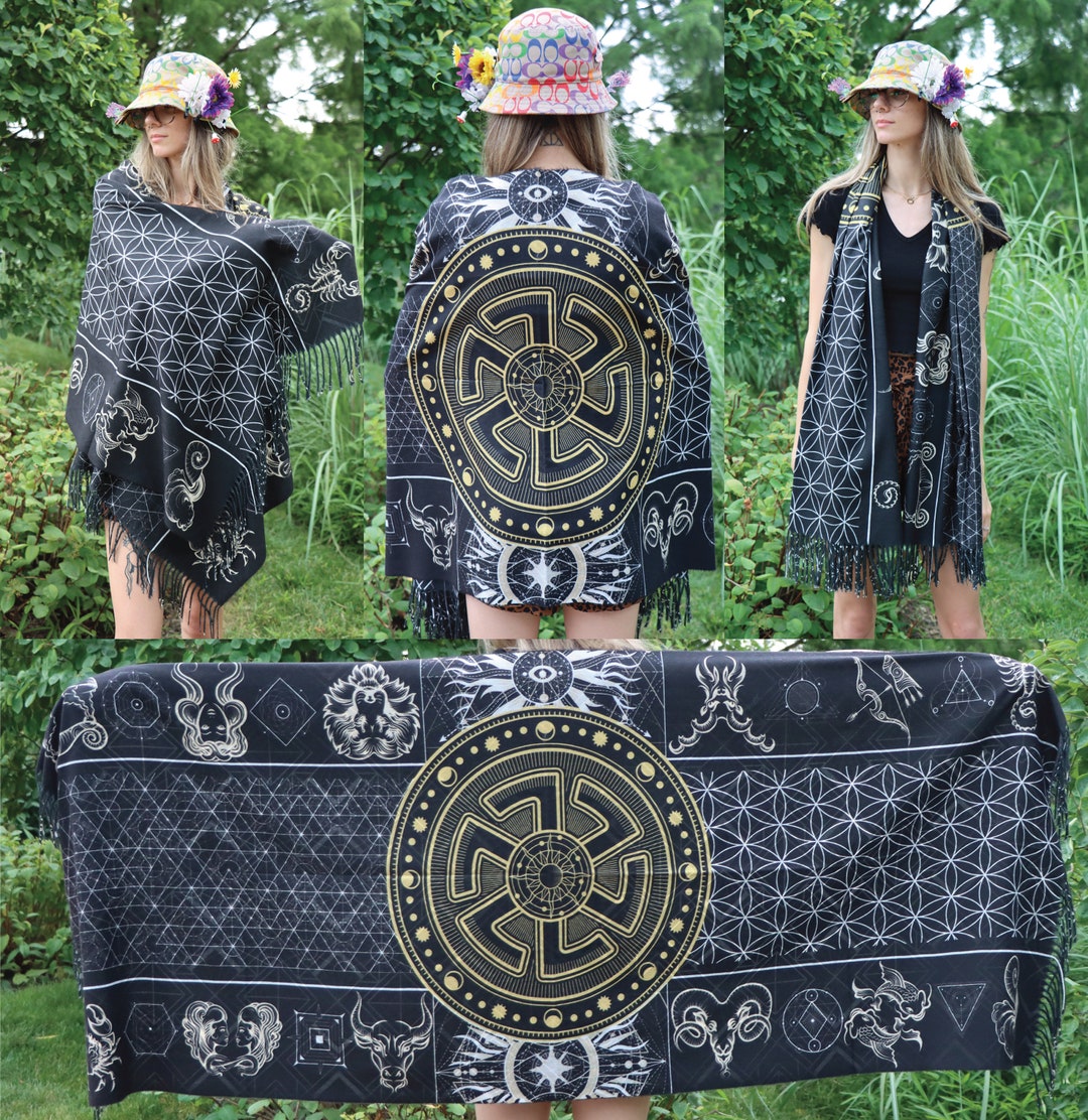 Zodiac Shawls | Zodiac Scarf | Trippy | Festival Shawl / Scarf ...