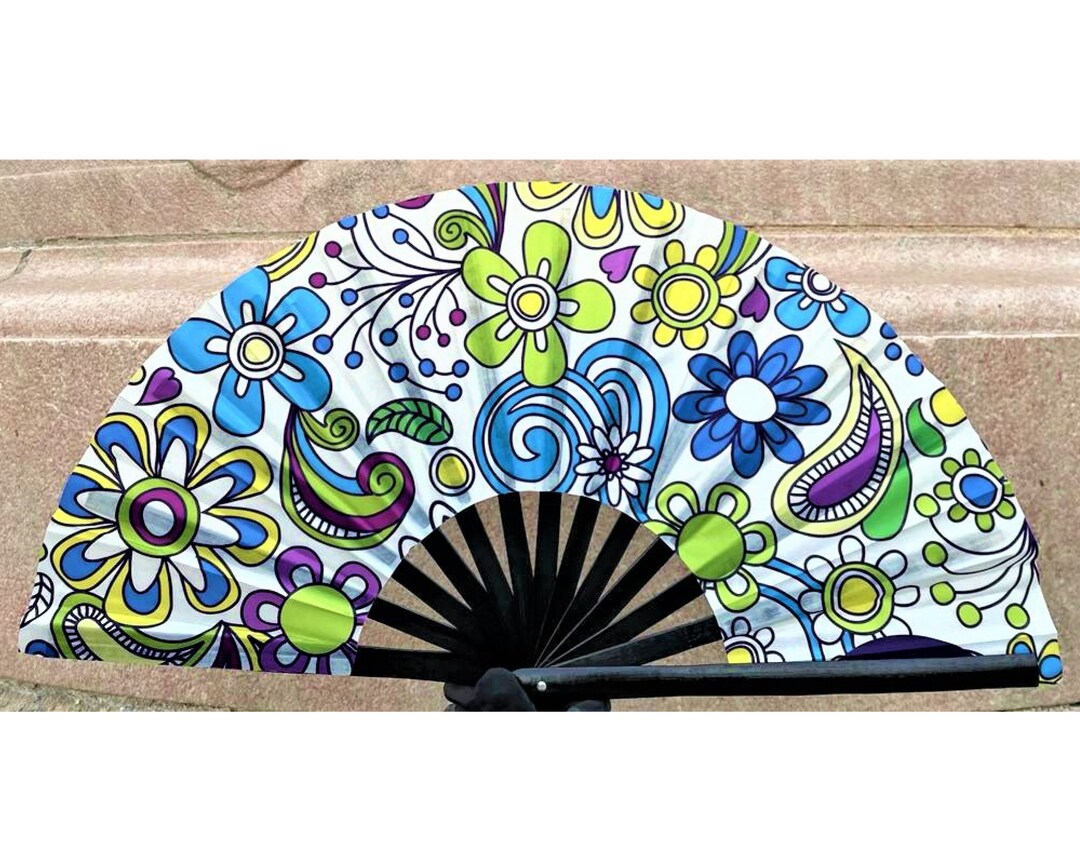 Flower Hand Fan | Rave Fan | Clack Fan | Party Fan | Festival Fan ...