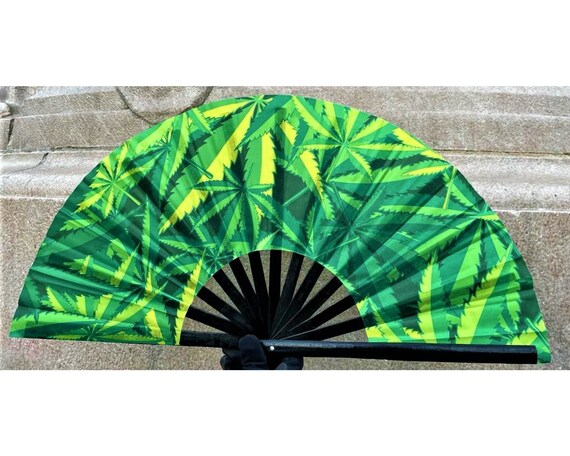 Marijuana Leaf Hand Fan Rave Fan Clack Fan Party Fan | Etsy
