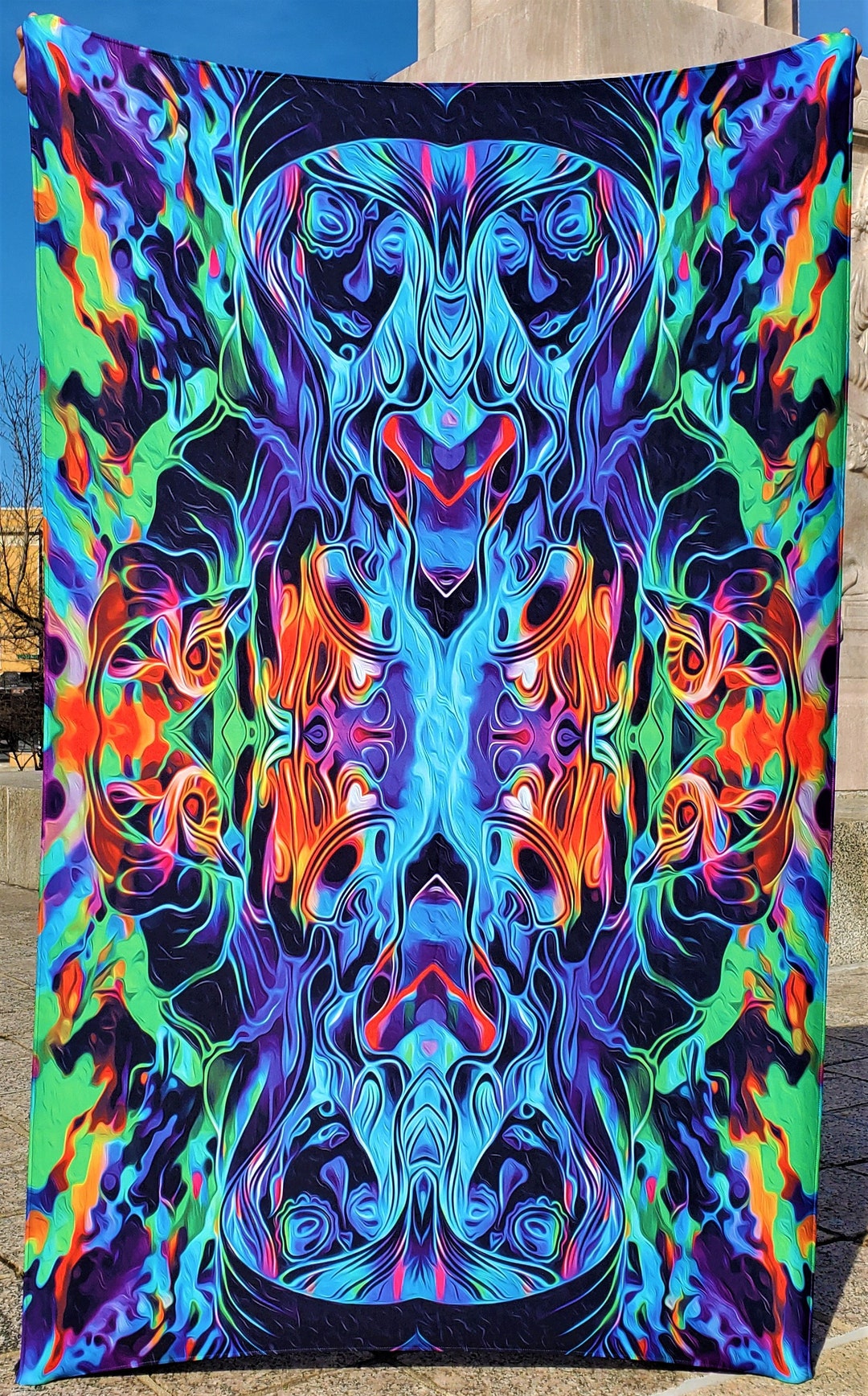 Morphing Goddess-multi-color Tapestry-rgb Reactive-uv Reactive-wall Art ...