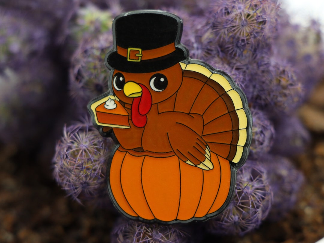Turkey Pie Lapel Pin | Thanksgiving | Animal | Halloween | Glow | Kids ...