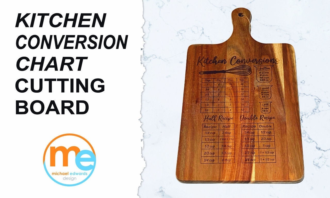 Kitchen Conversion Chart Cutting Board Laser Engraved - Etsy