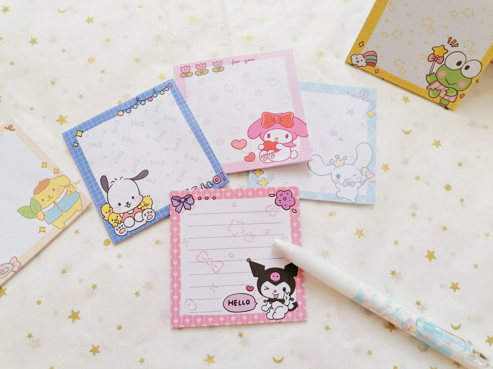 Cute Cartoon Sticky Note Set Adorable Animal Memo Pad Kawaii - Etsy Canada