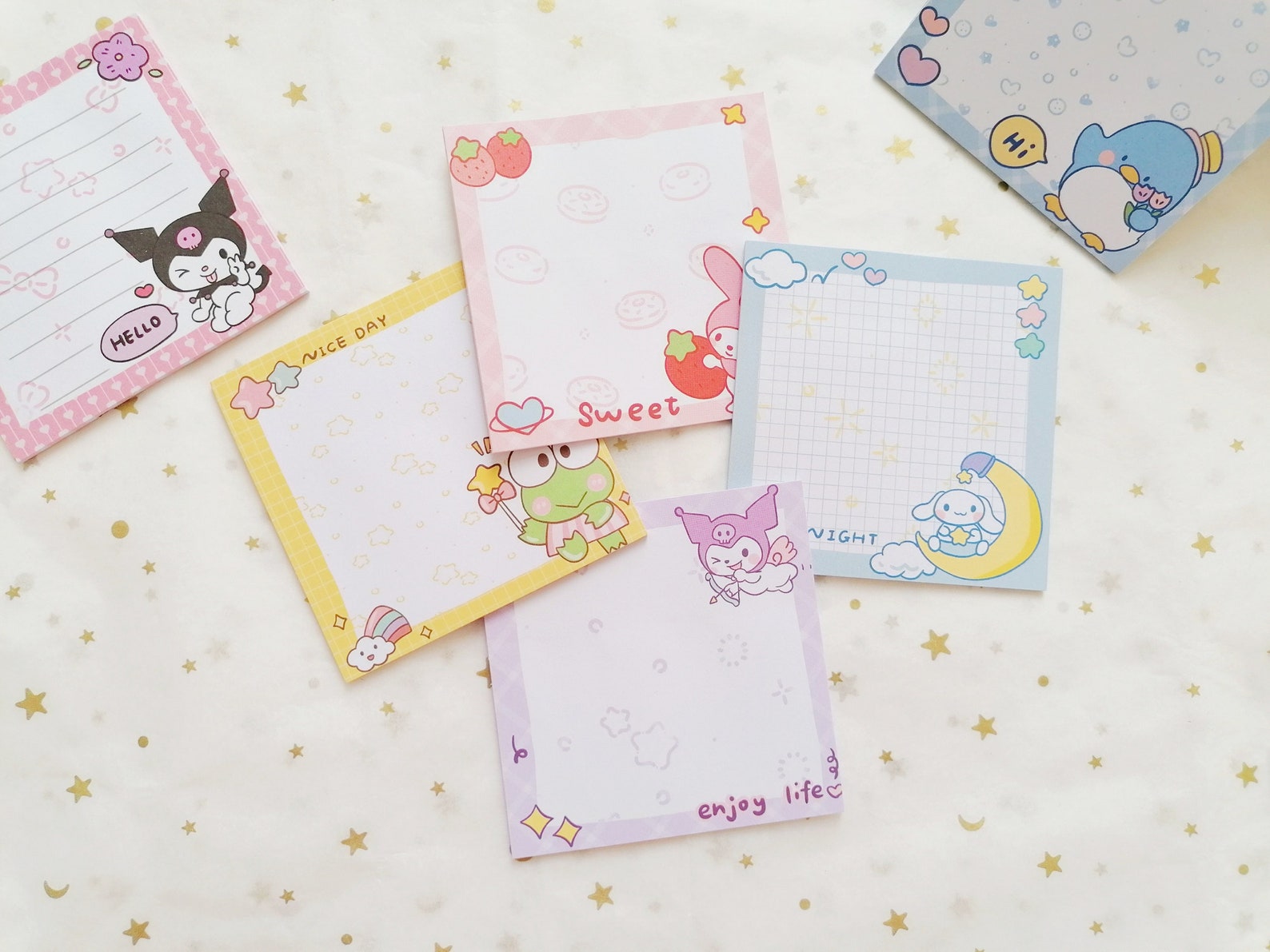 Cute Cartoon Sticky Note Set Adorable Animal Memo Pad Kawaii - Etsy Canada