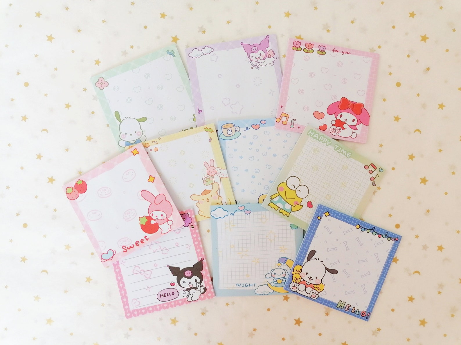 Cute Cartoon Sticky Note Set Adorable Animal Memo Pad Kawaii - Etsy Canada
