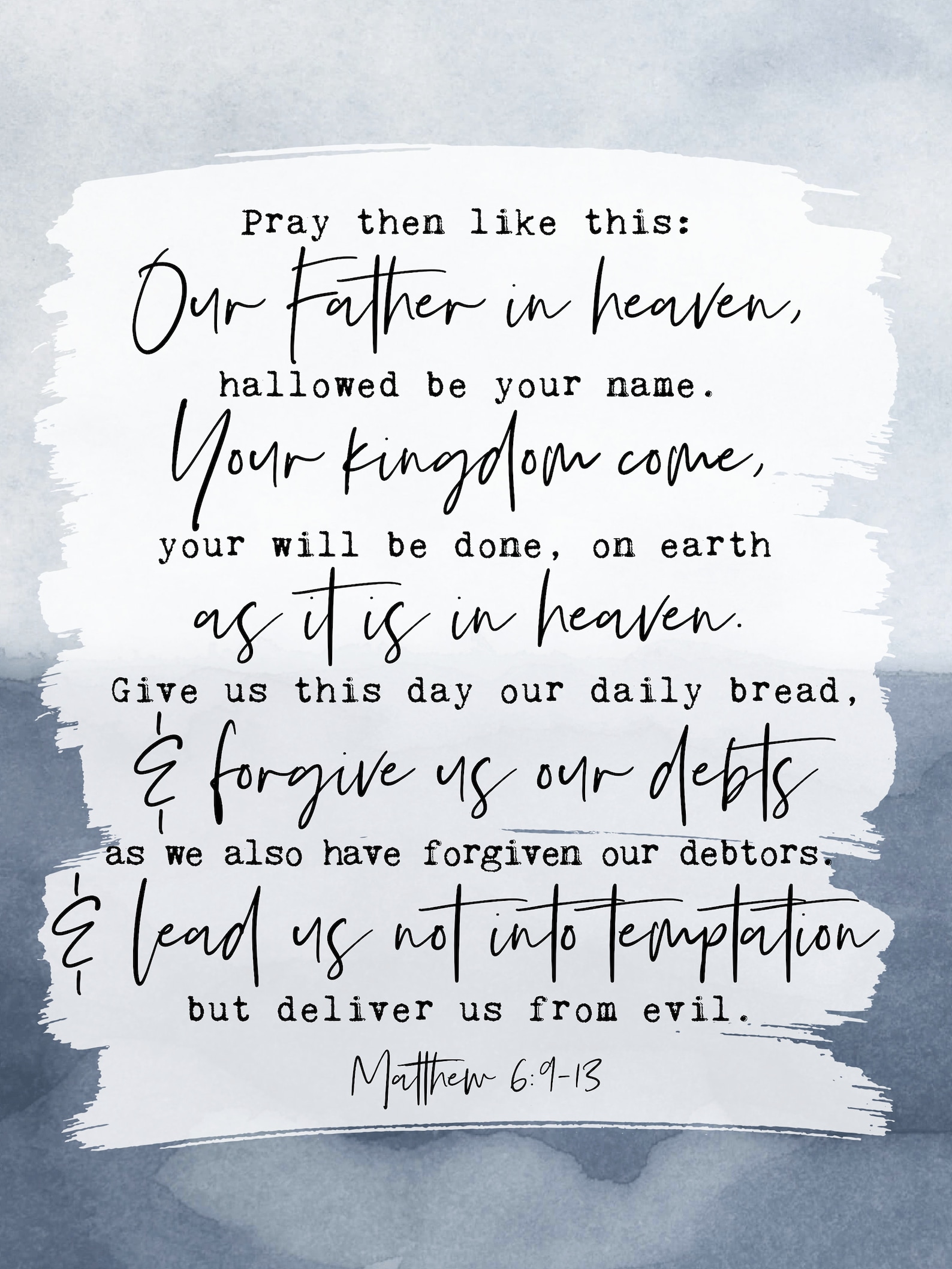 Our Father in Heaven | the Lord's Prayer Printable | Matt 6:9-13 ...
