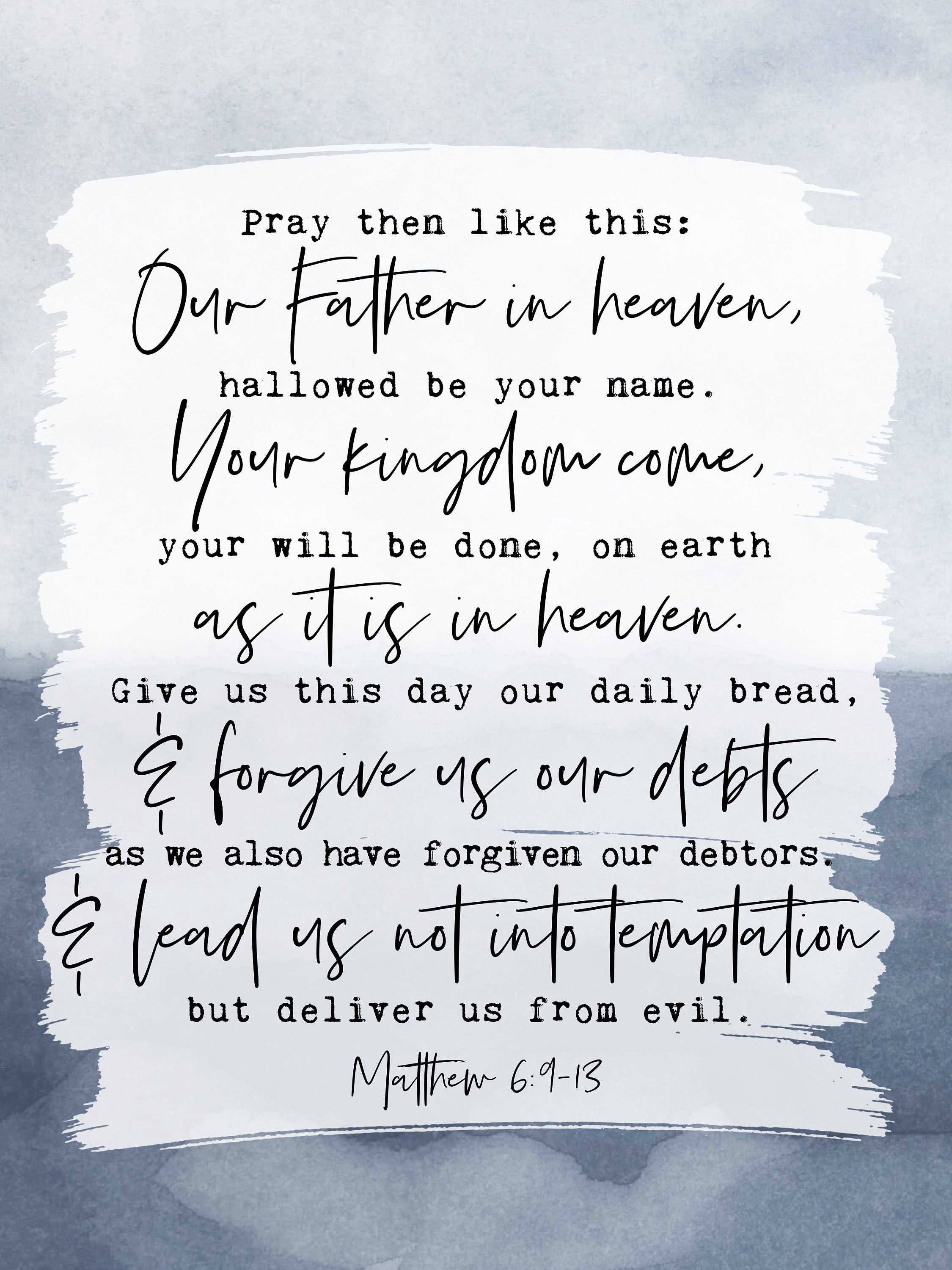 Our Father in Heaven | the Lord's Prayer Printable | Matt 6:9-13 ...