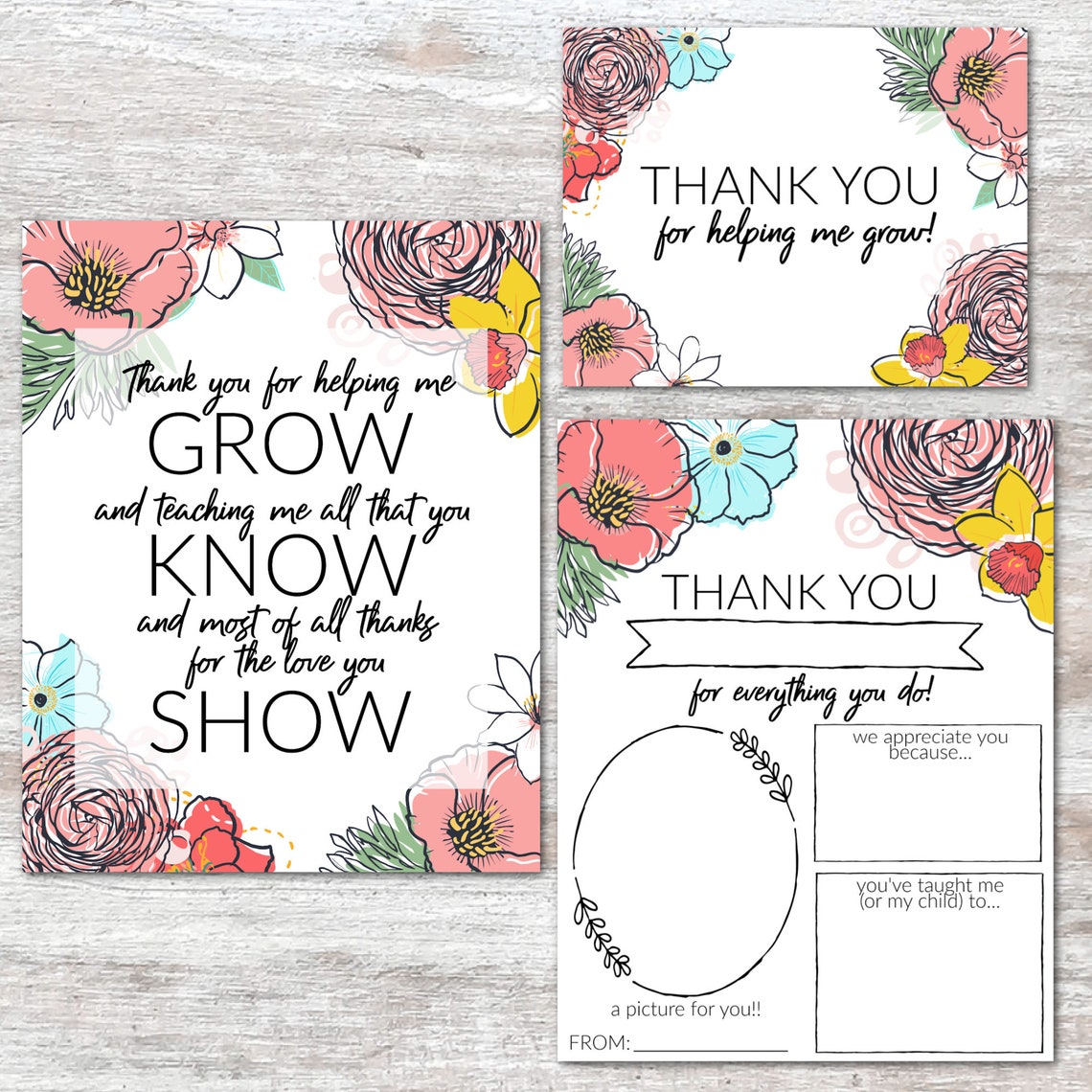 Teacher Appreciation Printable Value Bundle Appreciation Week Fill in ...