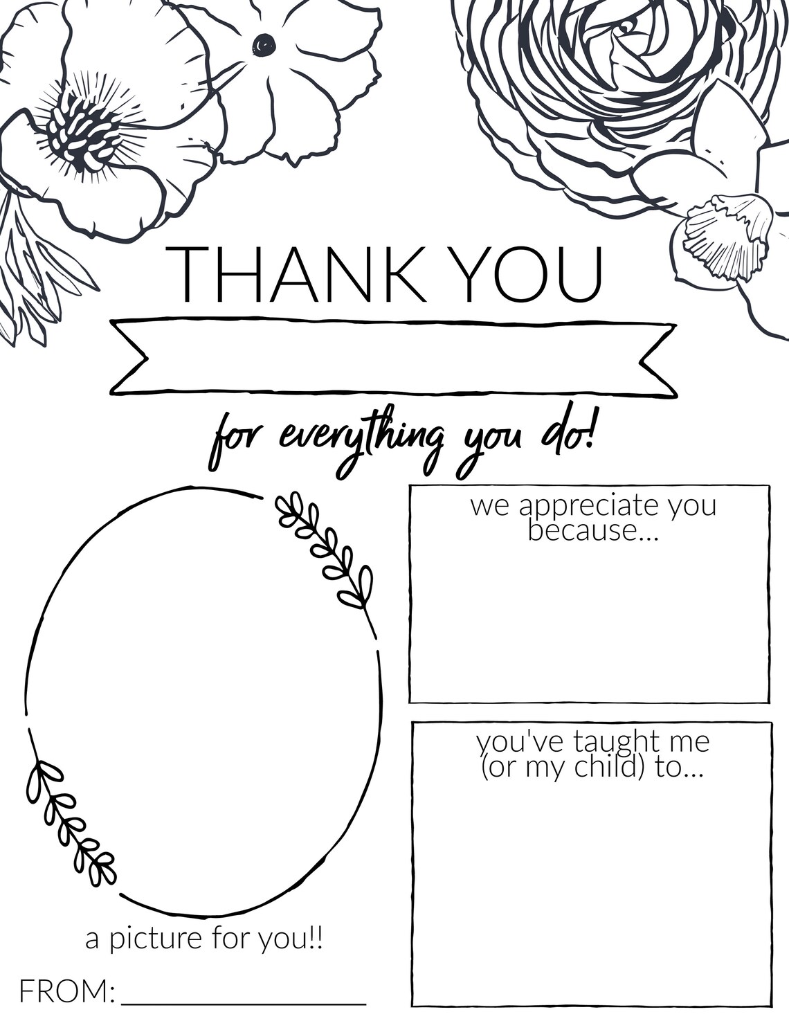 Teacher Appreciation Printable Value Bundle Appreciation Week Fill in ...