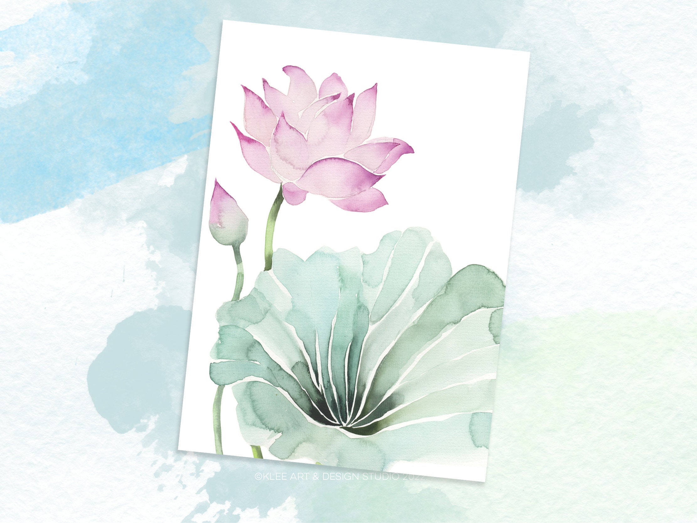 Lotus Blank Note Cards (set of 4) - Etsy