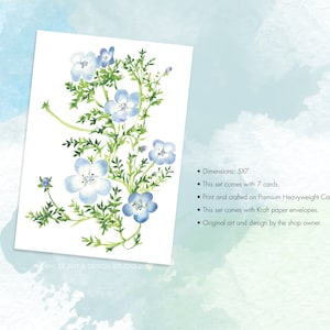 Blue Wildflower Blank Note Cards Series1 (set of 7) - Etsy