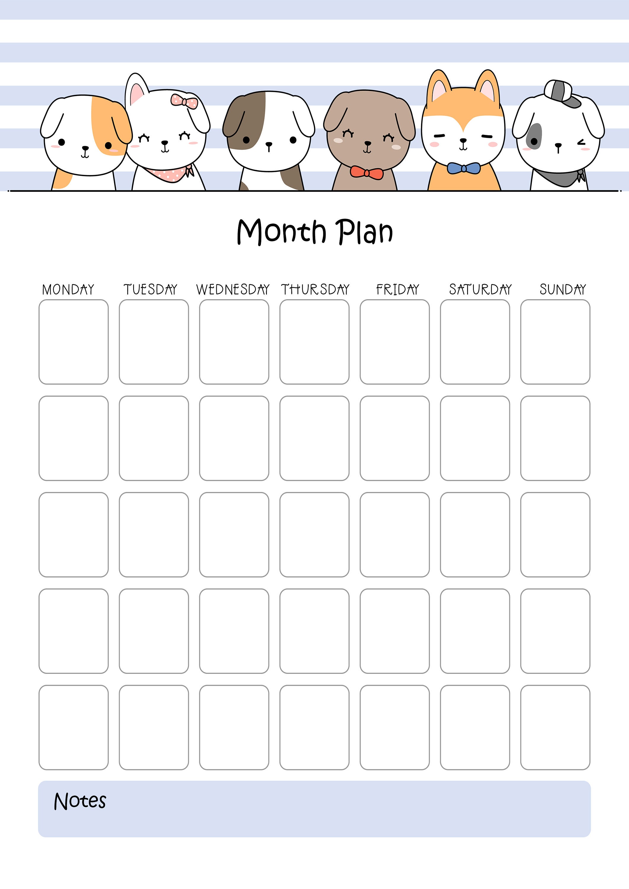 Daily, Weekly Planner, Cute Animal Planner, Digital Planner 2022 ...