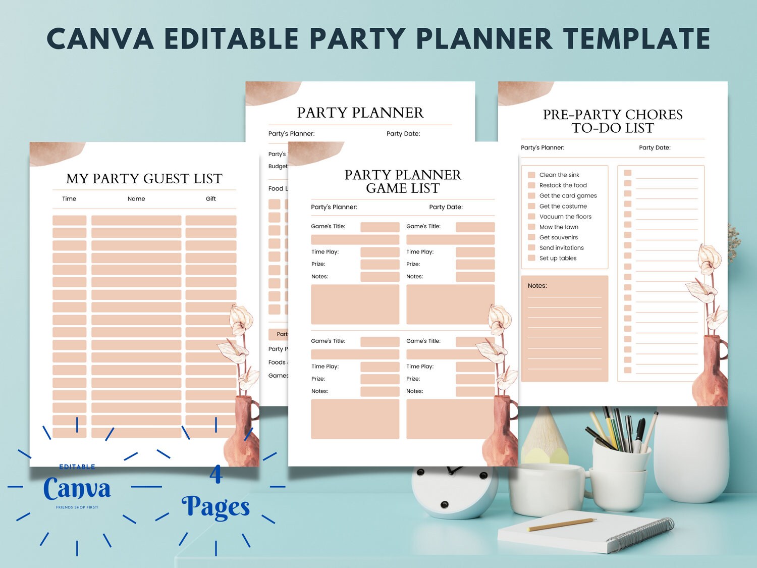 Party Planner, Event Planner, Party Planner Template, Birthday Party ...
