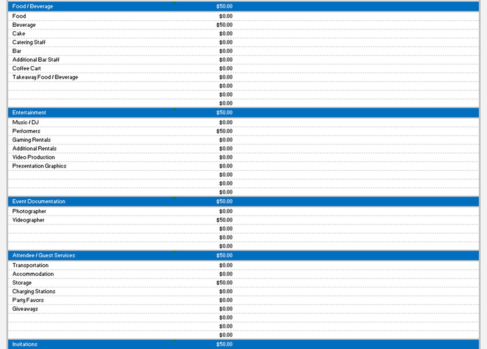 Party Planner for Any Party, Fully Editable Excel Format, Party ...