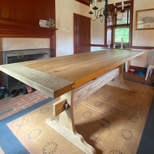 Breadboard End Trestle Table - Etsy